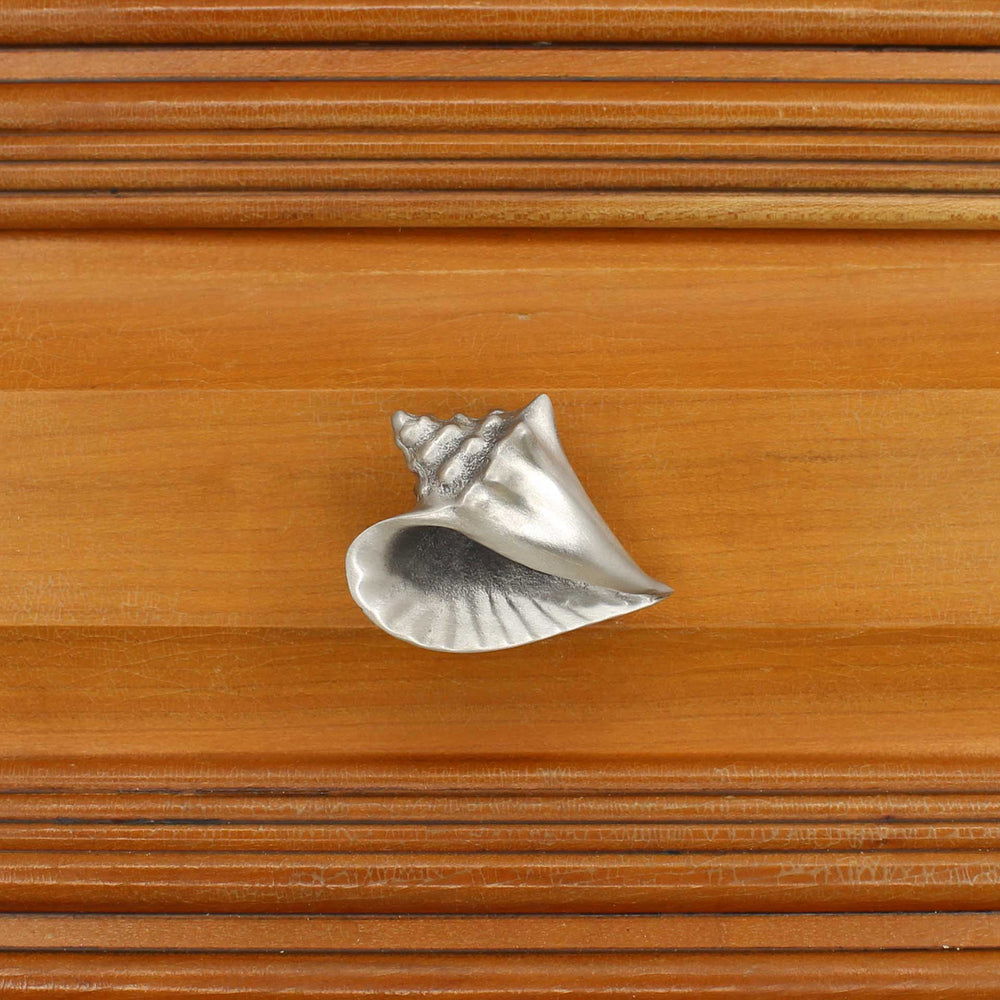 Conch Shell Cabinet Knob, Small, Left Opening Flange - Costello Coastal Knobs