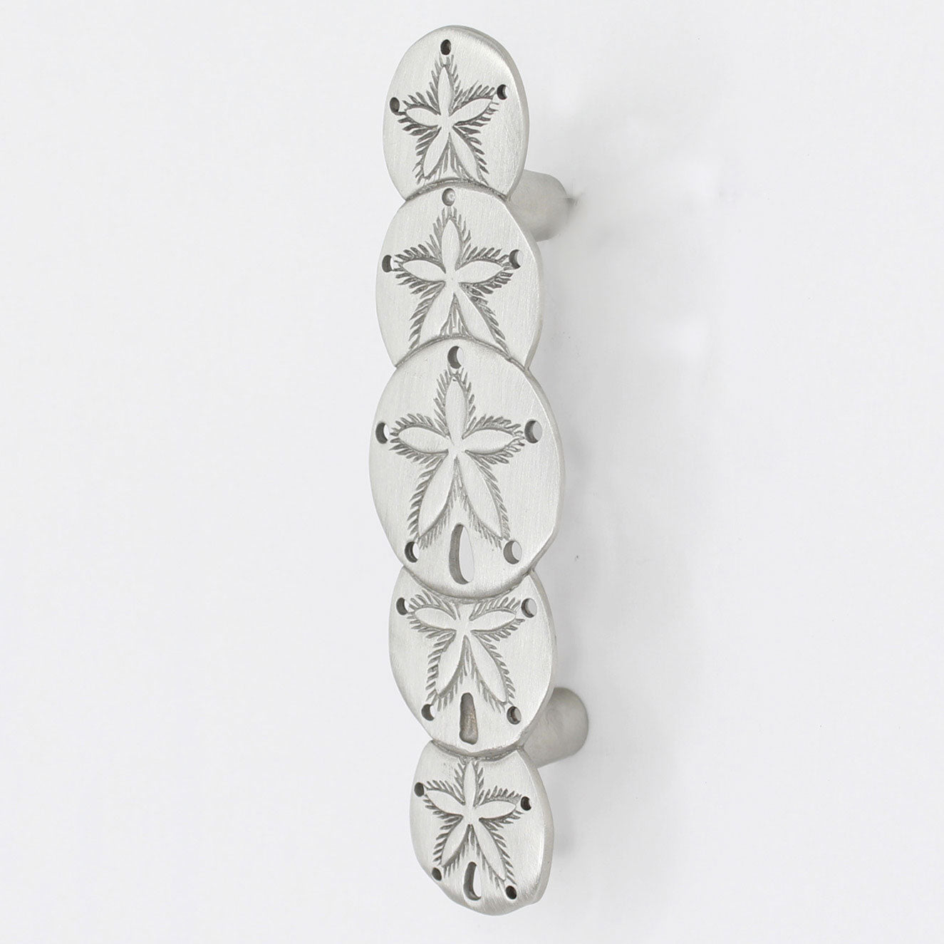 Sand Dollar Cabinet Handles, Large, Vertical, Coastal Cabinet Handles. - Costello Coastal Knobs