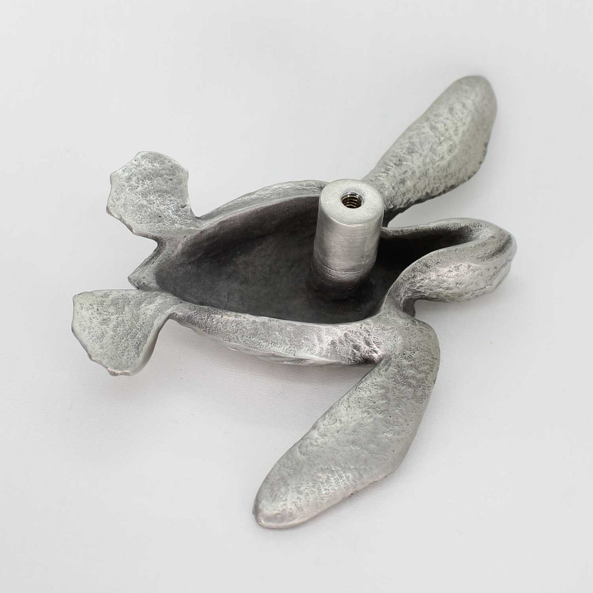 Peter Costello sea turtle cabinet knob, Large, Right Flipper Raised - Costello Coastal Knobs