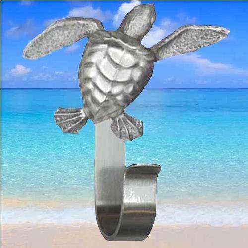 Stunning Ocean Life Turtle Towel Hook by Peter Costello - Costello Coastal Knobs