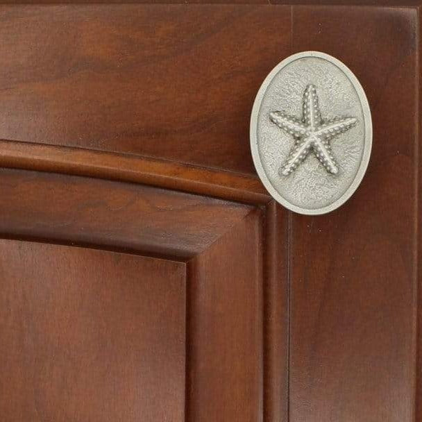 Bezel Starfish Cabinet Knob by Peter Costello. Beach Cabinet Hardware - Costello Coastal Knobs